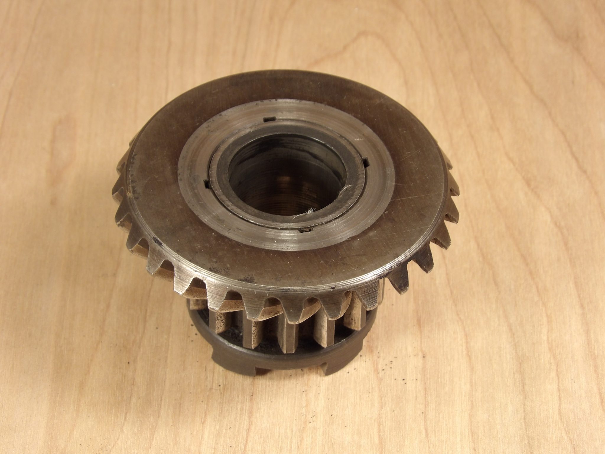 Large Bevel Gear, Spiral Cut and Driving Gear Assembly