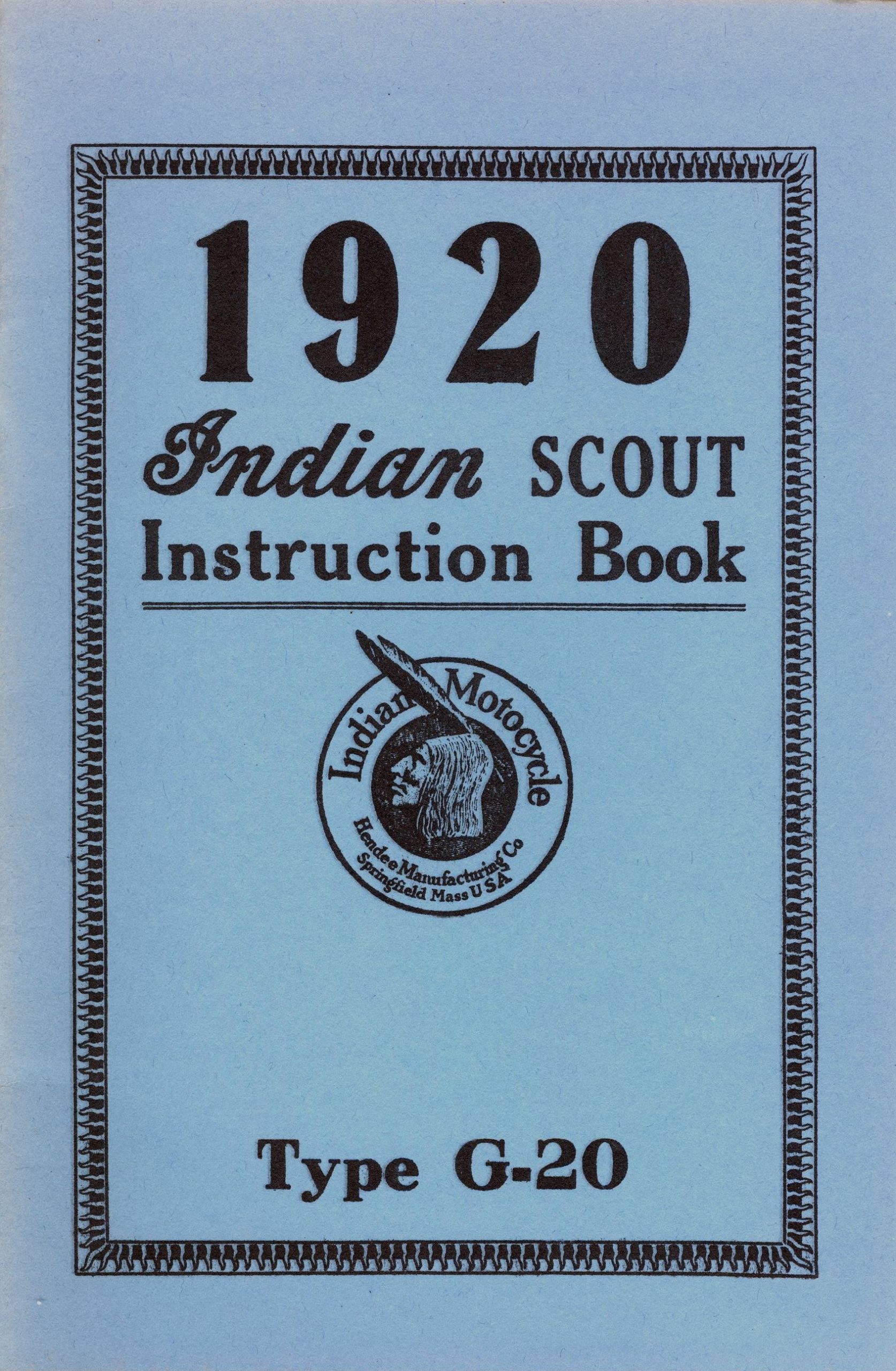 1920 Indian Scout Operations & Care Type G-20