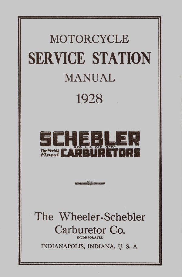 1928 Schebler Carburetor Service Manual